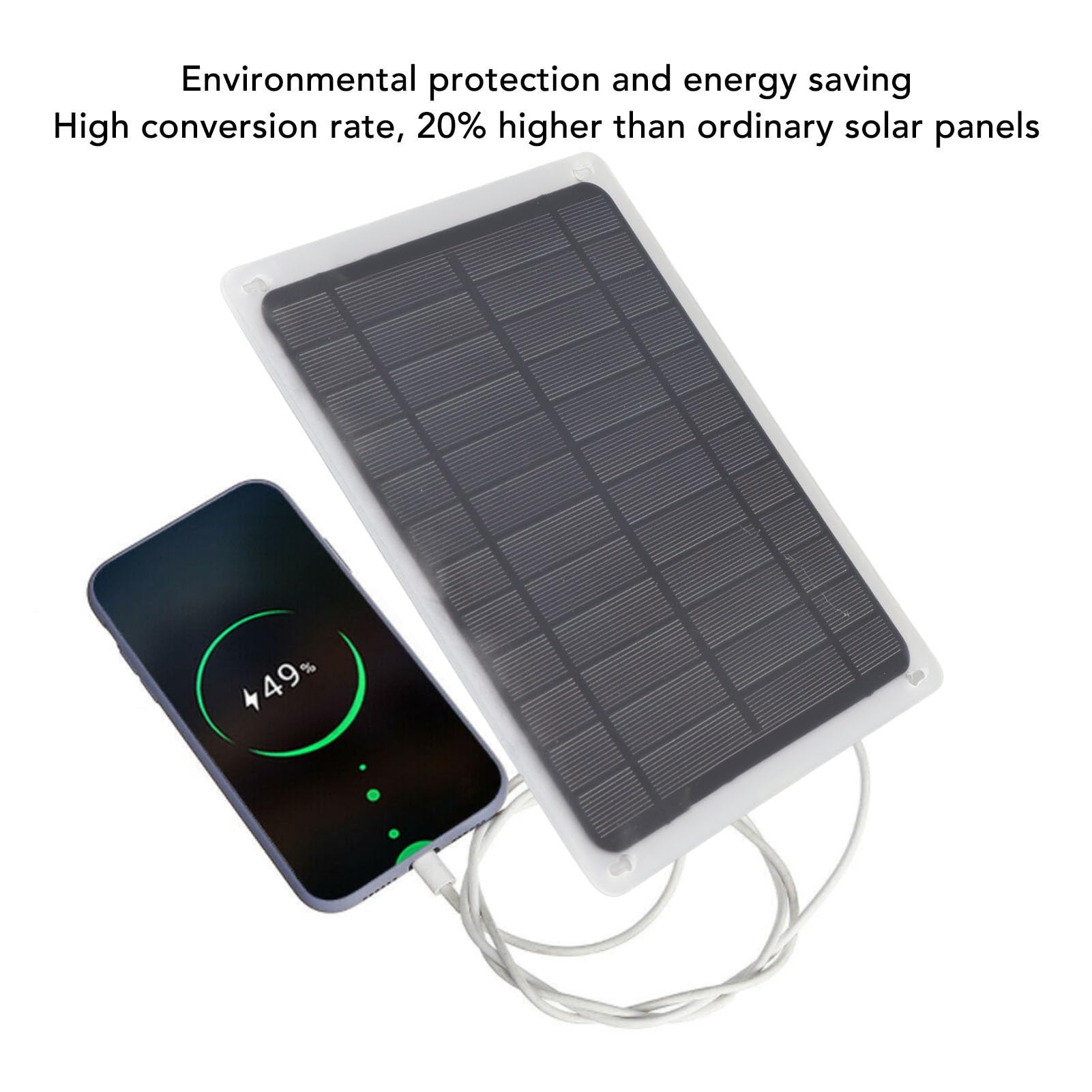 Solar Panel Kit, 20W 12V Solar Panel Car Battery Charger, Portable Solar Panel with Battery Clip and Suction Cups, Safe Use for Car RV Marine Boat, Camping, Home