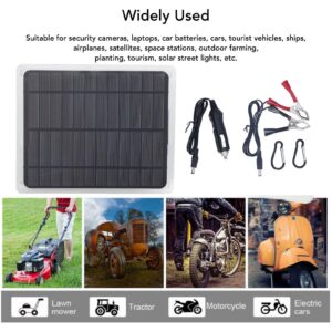 Solar Panel Kit, 20W 12V Solar Panel Car Battery Charger, Portable Solar Panel with Battery Clip and Suction Cups, Safe Use for Car RV Marine Boat, Camping, Home