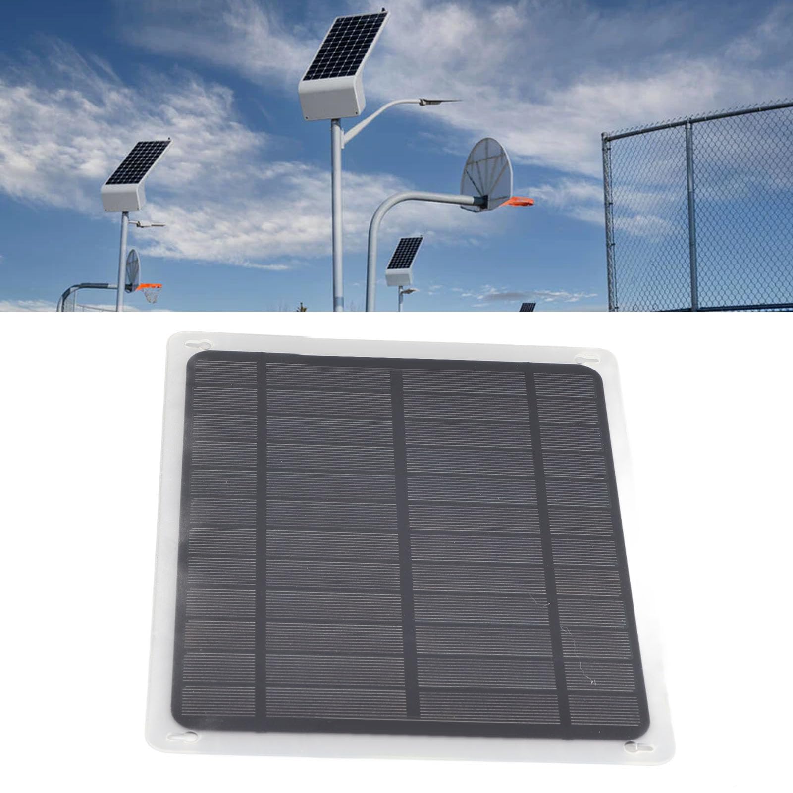 Solar Panel Kit, 20W 12V Solar Panel Car Battery Charger, Portable Solar Panel with Battery Clip and Suction Cups, Safe Use for Car RV Marine Boat, Camping, Home