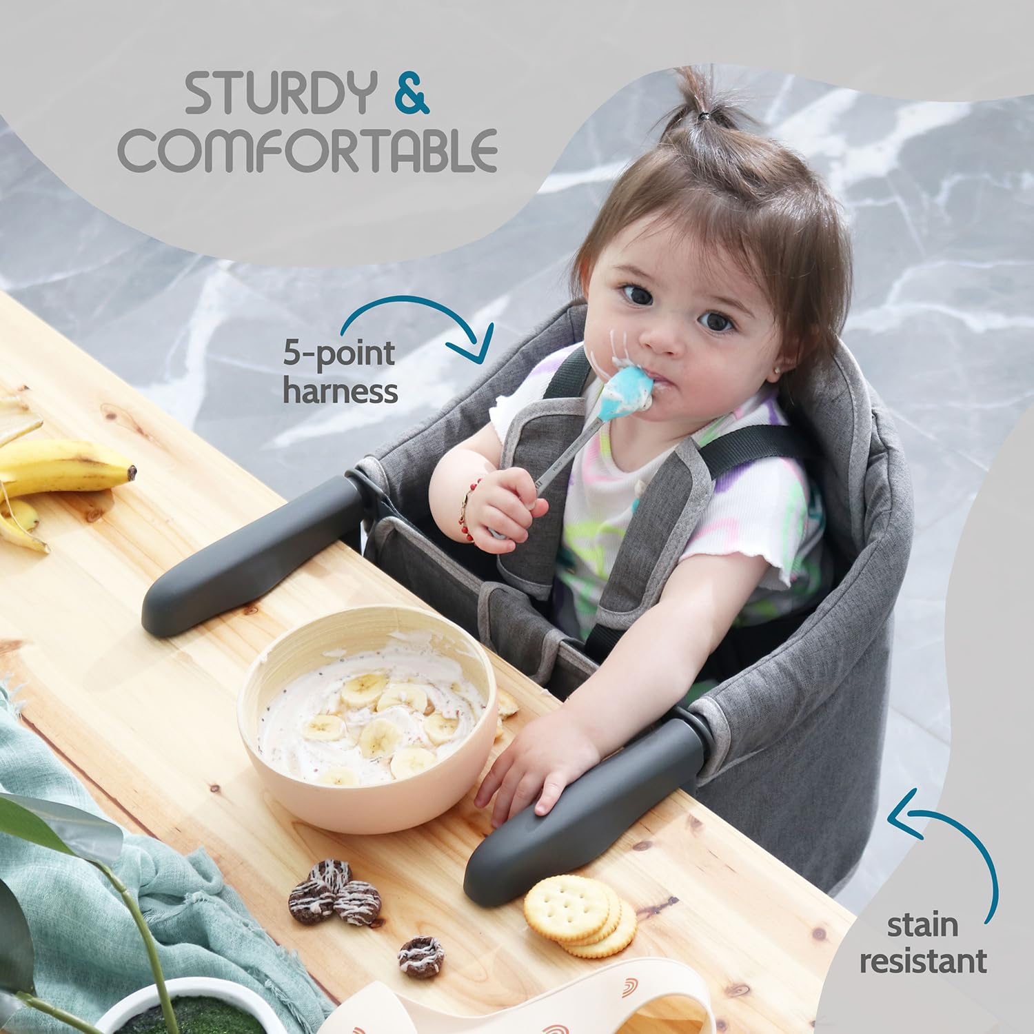 Clip On High Chair for Baby That Attaches to Table - Portable Highchair for Travel and Eating