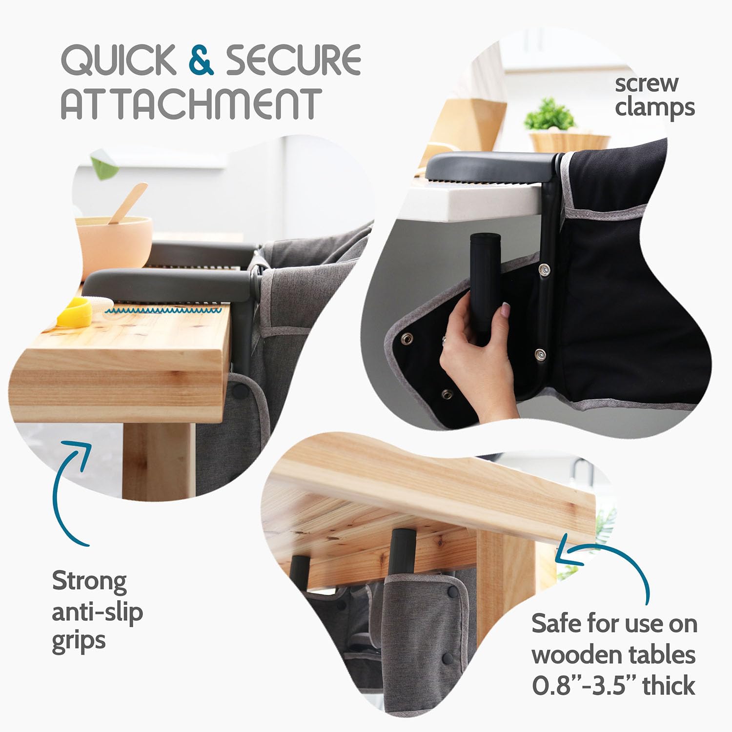 Clip On High Chair for Baby That Attaches to Table - Portable Highchair for Travel and Eating