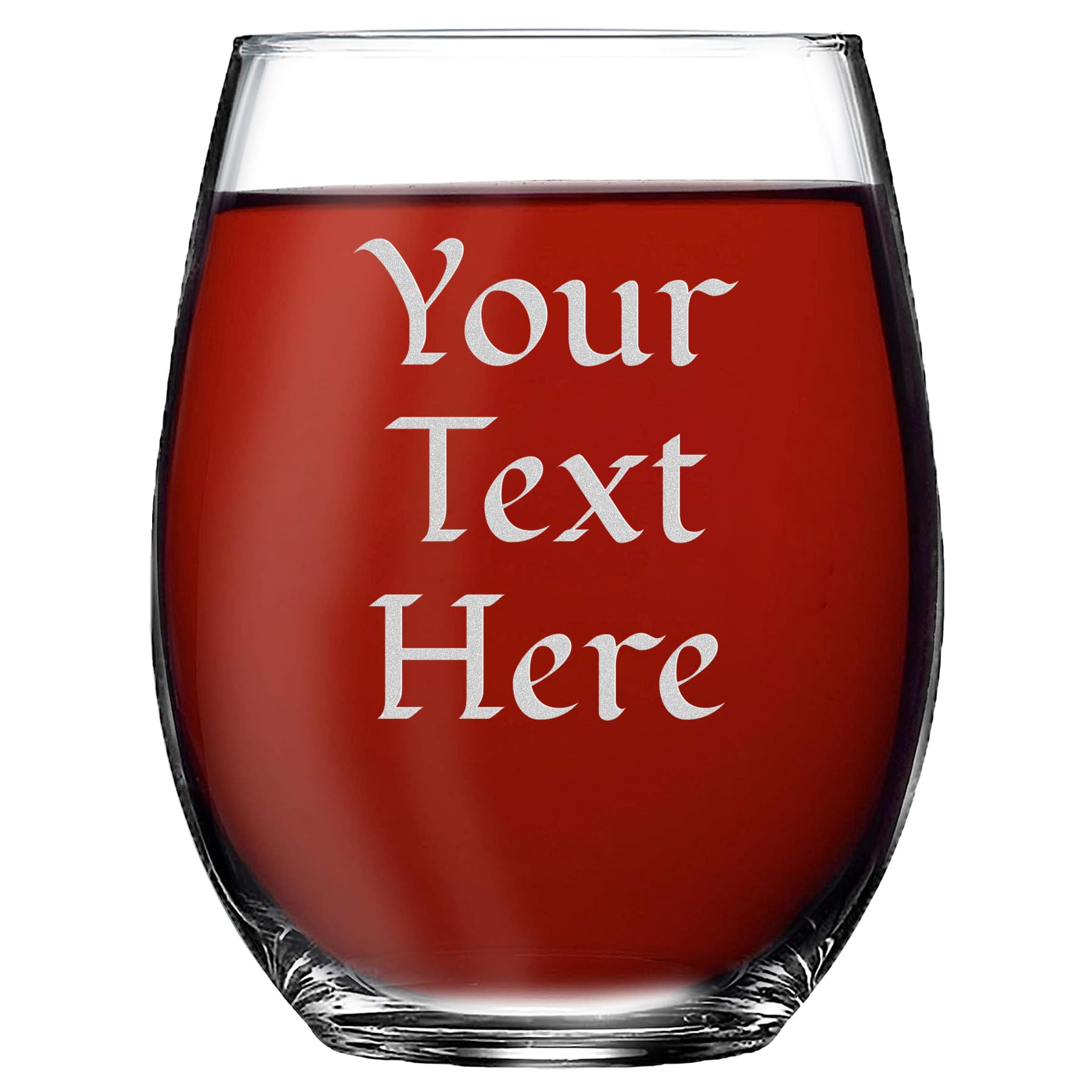 Set of 1, 2, 3, 4 Personalized 15oz Stemless Wine Glass - Engraved with Your Custom Text, Customized Wedding Party Glass Gifts (1)