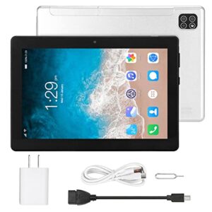 FOLOSAFENAR Support GPS Tablet, Octa Core CPU 4GLTE 6GB＋128GB Storage 8 Inch Digital Tablet with OTG Cable for Reading for Entertainment (Silver)