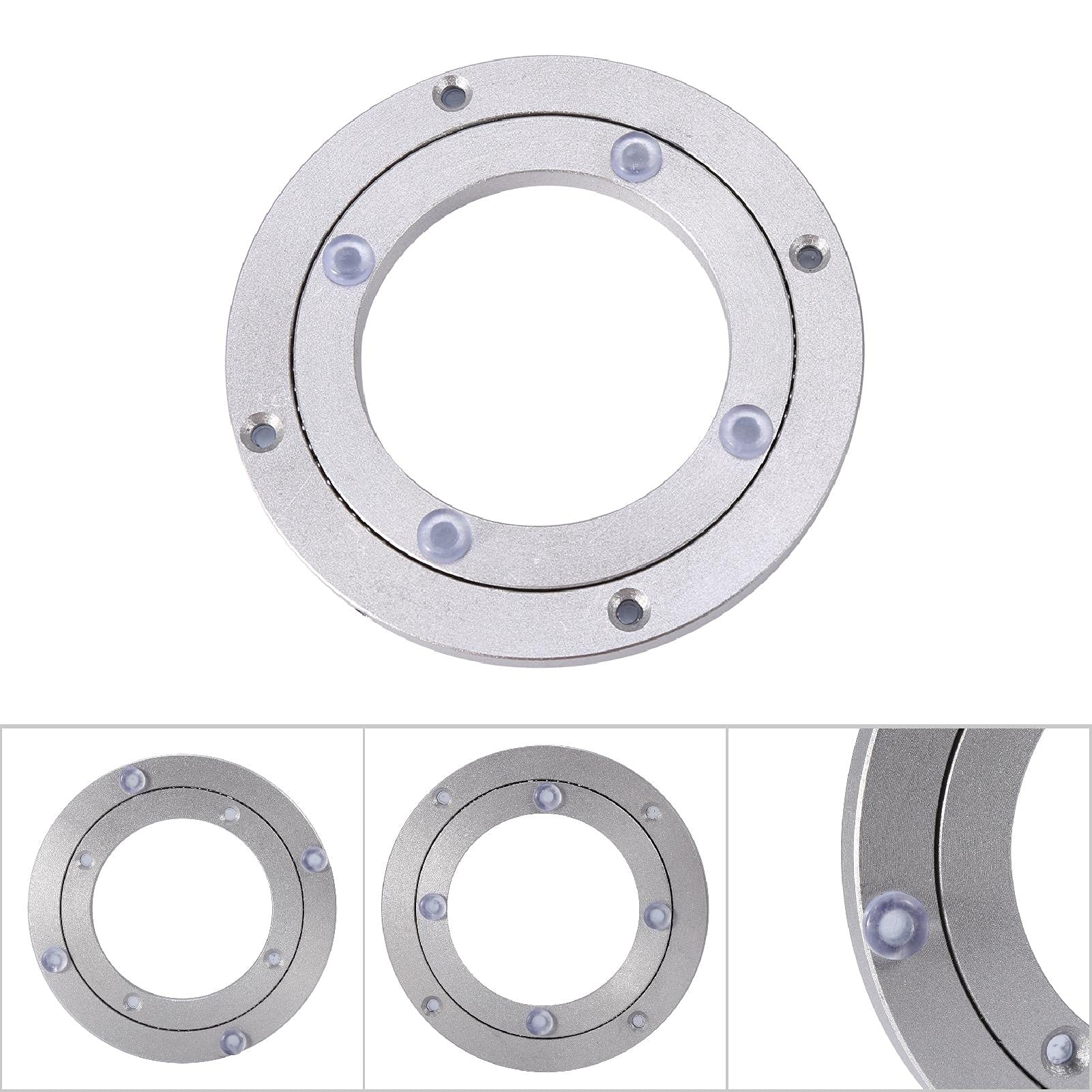 Rotating Bearing Plate, Aluminium Alloy Turntable Bearing Lazy Susan Hardware for Kaleidoscopes Tabletop Serving Trade Show Displays (8in*h8.5mm)