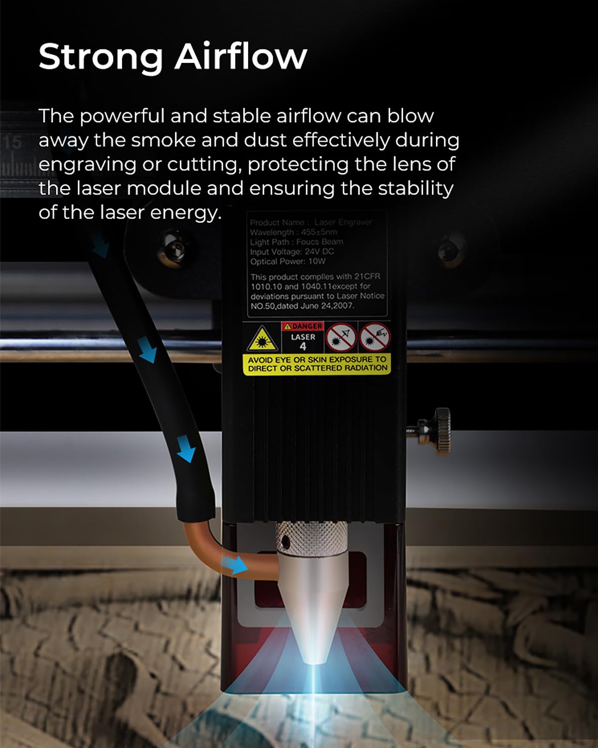 Creality Official Air Assist for CR-Laser Falcon 10W, 22 L/min Adjustable Air Assist Pump, for Laser Cutter and Engraver, Blow Away Smoke and Dust, Reduce Surface Temperature, Keep Cutting Clean