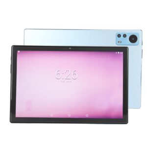 GLOGLOW Tablet PC, 5.0 4G Network 100-240V Front 8MP 10.1 Inch Tablet 8GB RAM 256 ROM Blue for Learning for Work (US Plug)