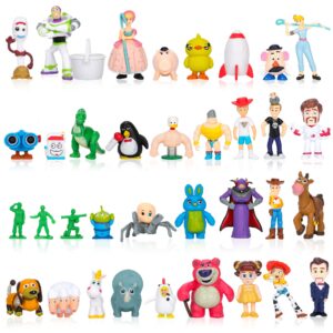 36pcs story toy cake toppers, story action figures cupcake toppers for kids, collectible mini figurines for birthday party favor decorations, 1.2-2.8inch