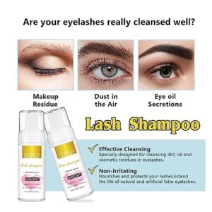 Lash Shampoo for Lash Extensions Eyelash Extension Cleanser Lash Mousse Lash Remover for Lash Extensions, Makeup Bag Lash Cleaning Kit