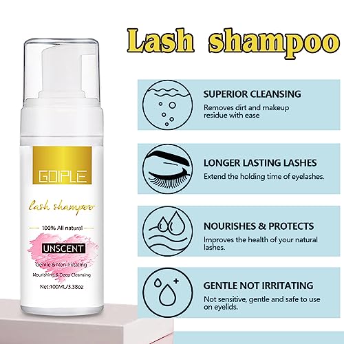 Lash Shampoo for Lash Extensions Eyelash Extension Cleanser Lash Mousse Lash Remover for Lash Extensions, Makeup Bag Lash Cleaning Kit