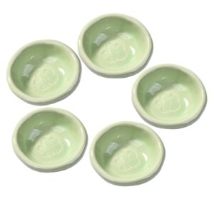 bosili ceramic soy sauce dish set of 5, sushi sauce dish for dipping (green)