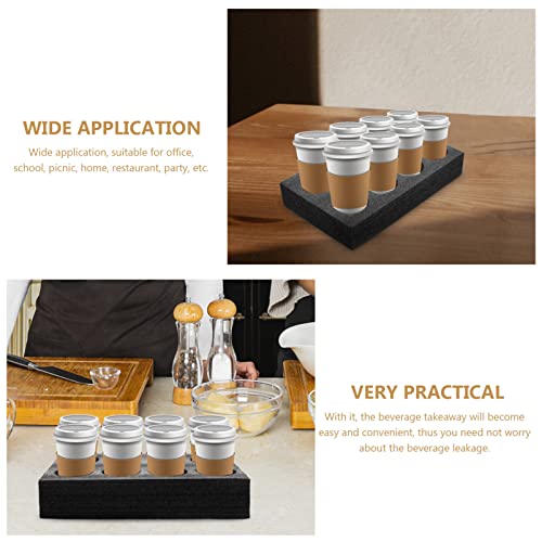 ULTECHNOVO Milk Tea Cup Holder Takeout Container Disposable Takeout Cup Carrier 2-Cup Drink Trays Universal Drinking Cup Holder Foam Drink Carrier Pearl Cotton Dashboard Insulation Travel