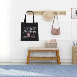 VAMSII Nurse Practitioner Tote Bag for Women NP Graduation Gifts Shoulder Bag Np Nurse Doctor Gifts Medical Gifts (Black)