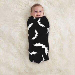 Halloween Bat Goth Baby Stuff Newborn Swaddle Blanket Soft & Cozy Gothic Receiving Baby Blankets Swaddle Wrap for Boys and Girls