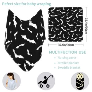 Halloween Bat Goth Baby Stuff Newborn Swaddle Blanket Soft & Cozy Gothic Receiving Baby Blankets Swaddle Wrap for Boys and Girls