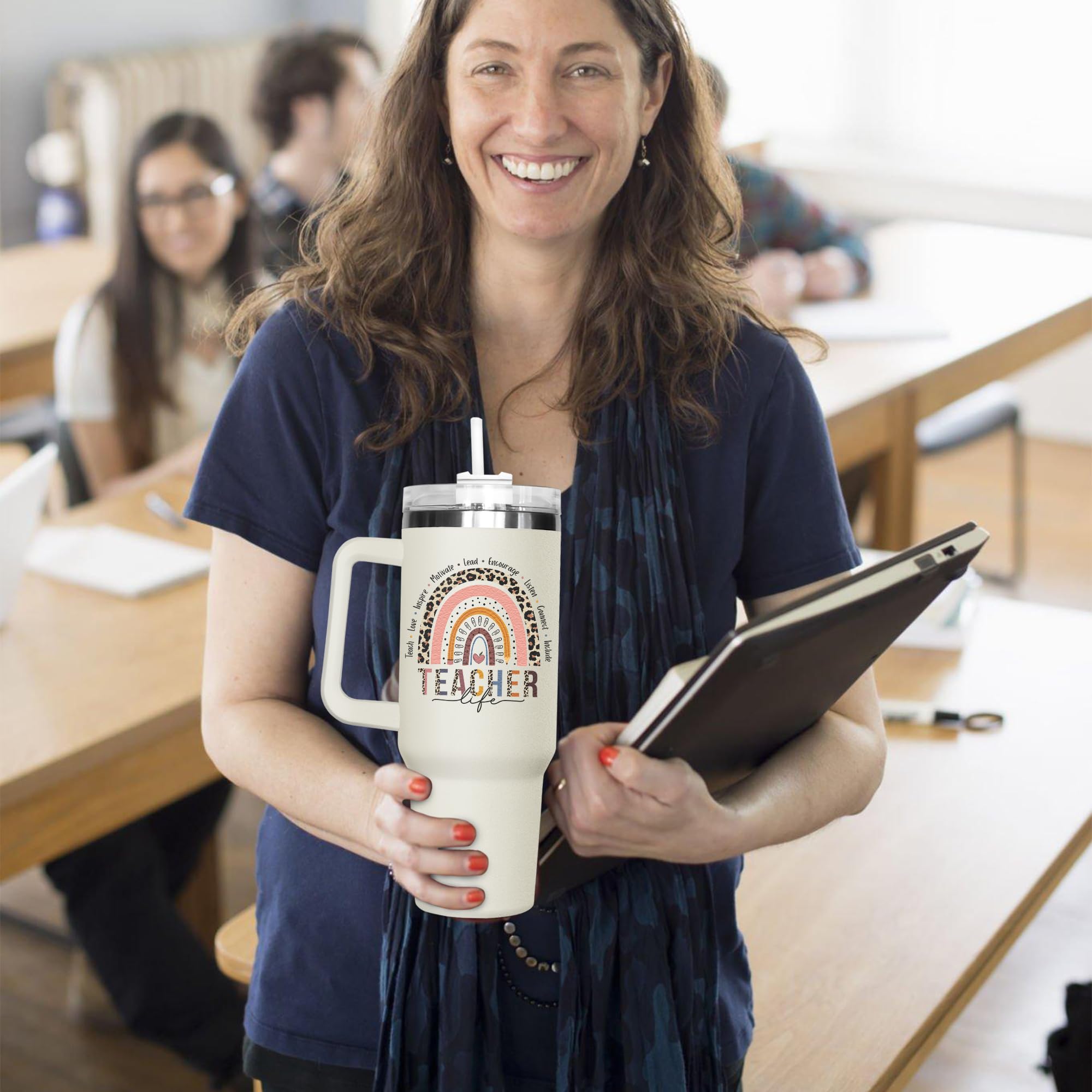 Teacher Gifts For Women - Teacher Appreciation Gifts From Students - Christmas Gifts for Teachers - Teacher Gifts For Birthday, Appreciation Week, Back To School - Teacher Valentine Gifts Tumbler 40Oz