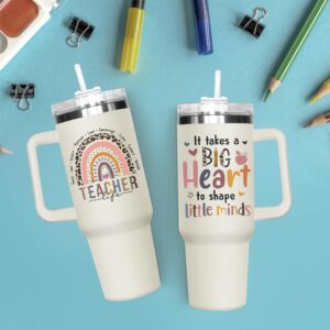 Teacher Gifts For Women - Teacher Appreciation Gifts From Students - Christmas Gifts for Teachers - Teacher Gifts For Birthday, Appreciation Week, Back To School - Teacher Valentine Gifts Tumbler 40Oz