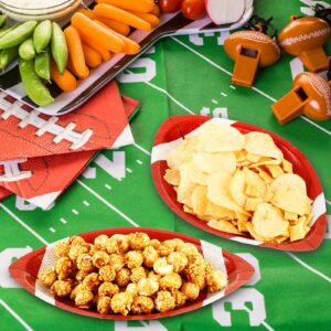 Zubebe 200 Pcs Football Paper Plates Disposable Football Party Supplies Snack Sports Plates Football Birthday Party Favors Disposable Football Serving Trays for Game Day Sports Event Tailgate Party