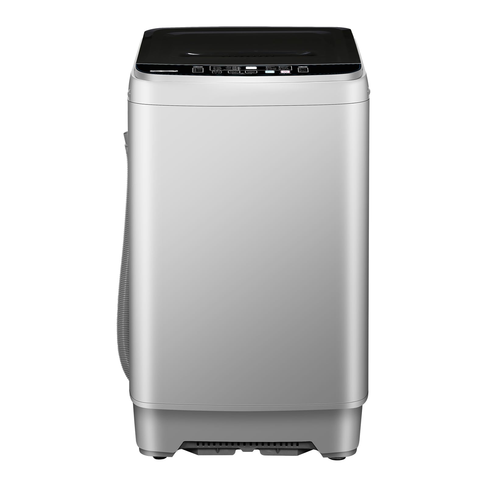 EUASOO 15.6lbs Full-Automatic Washing Machine, Portable Compact Laundry Washer with Drain Pump, 10 Programs 8 Water Levels with LED Display for RV, Camping, Apartment, Dorm, Dark-Grey