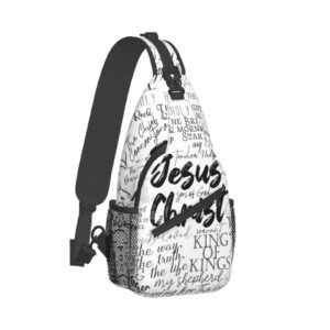 ROSIHODE Christian Jesus Cross Sling Bag, Fashion Crossbody Backpack Shoulder Bag Chest Bag for Men Women Hiking Travel