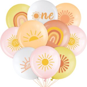 faccito 63 pcs sun first birthday party balloons boho rainbow sunrise latex balloons first trip around the sun party decorations half sun sunshine balloons for birthday baby shower decoration supplies