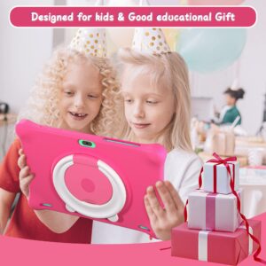 SGIN 10 Inch Android 12 Tablet for Kids with Case 2GB RAM 32GB ROM Kids Tablets with Dual Camera, iWawa Pre Installed, Parental Control APP, Educational Games (Pink)