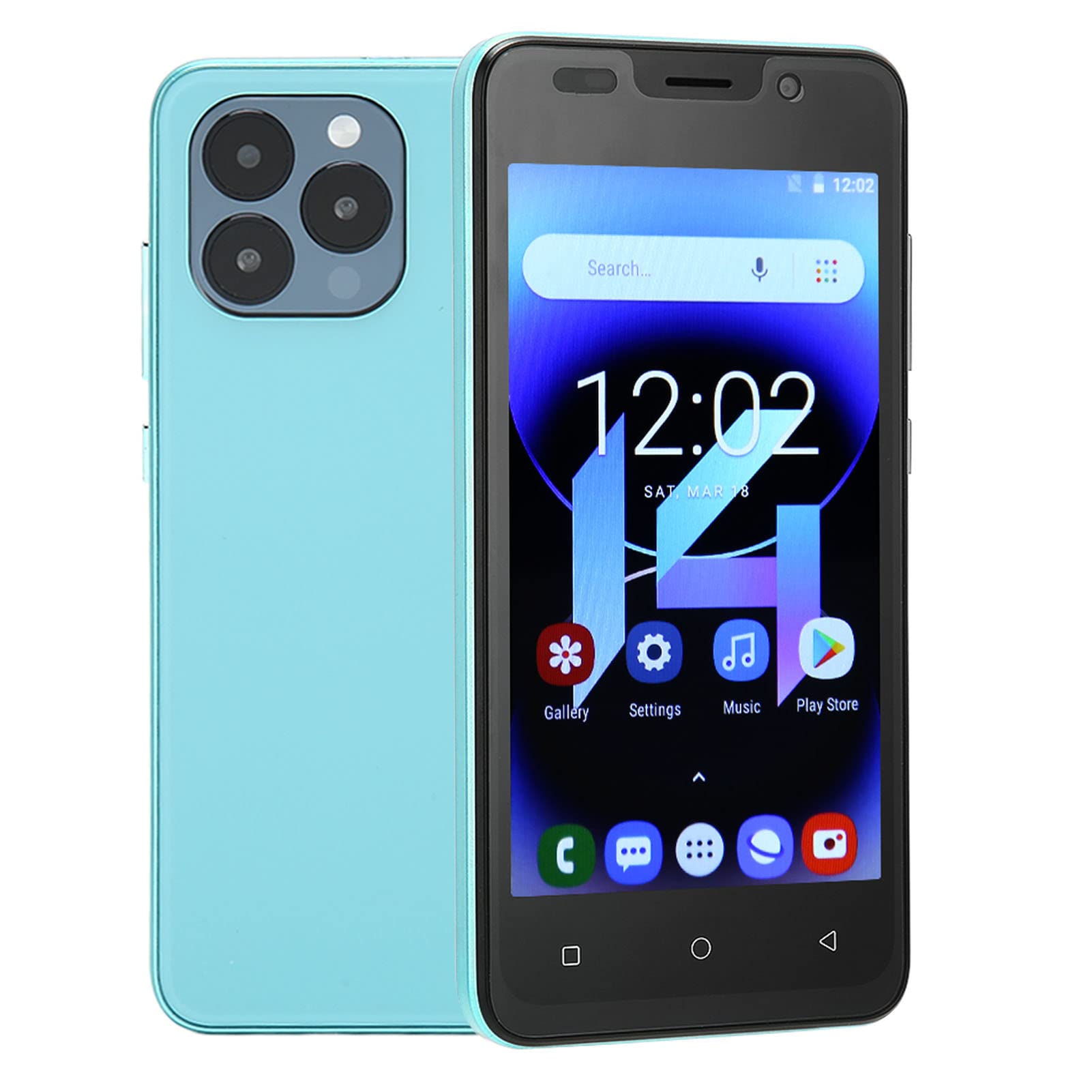 ANGGREK 14 Pro Max Smartphone 5.0 Inch 3G Network 4GB RAM 32GB Android 10 Mobile Phone Dual Card Dual Standby 100‑240V Green (US Plug)