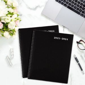 Planner 2024 - Planner/Calendar 2024, Jan.2024 - Dec.2024, 2024 Planner Weekly & Monthly with Tabs, 8" x 10", Flexible Cover + Twin-Wire Binding + Calendars, Daily Organizer - Black-Green Gilding