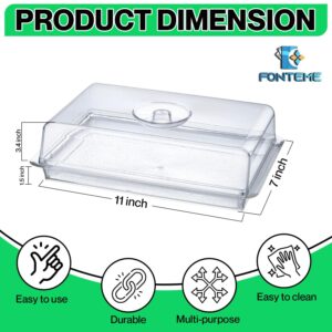 Fonteme Rectangular Acrylic Serving Tray with Dome Lid - Clear | 100% BPA-Free Acrylic Tray | Versatile Storage and Display Solution for Banquets, Parties, and Home Use | Trays for Serving Food