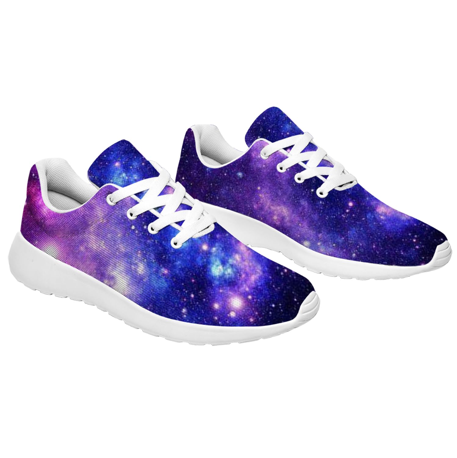 lodaden Blue Purple Galaxy Shoes for Women Men, 3D Print Universe Galaxy Nebula Sneakers Tennis Walking Shoes Gifts for Friends,US Size 10.5