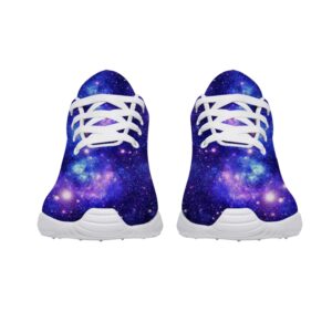 lodaden Blue Purple Galaxy Shoes for Women Men, 3D Print Universe Galaxy Nebula Sneakers Tennis Walking Shoes Gifts for Friends,US Size 10.5