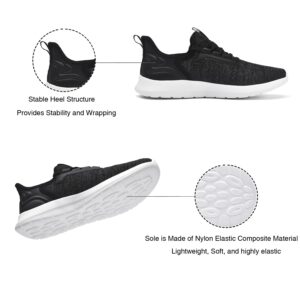 DERORD Women’s Walking Running Shoes Slip on Lightweight Casual Sneakers (Black, Adult, Women, Numeric_8, Numeric, us_Footwear_Size_System, Medium)