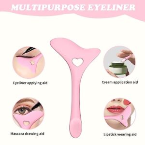 PUIGOUI Eyeliner Stencils Mascara Shield Silicone Winged Tip Easy Eyeliner Aid for Beginners Multifunctional Quick Stencil Aid Easy to Use Eyelash Separator Eyelash Applicator Tool 4Pcs