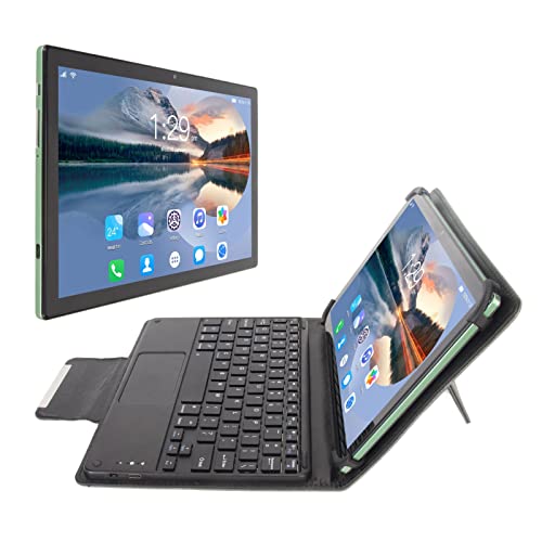 SHYEKYO FHD Tablet, Dual Camera 2 in 1 4G Network 10.1 Inch Tablet Green for Learning for Android 12 (US Plug)