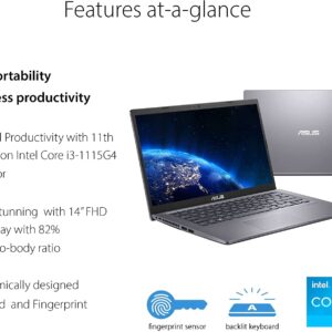 ASUS 2023 F415JA 14'' FHD IPS VivoBook Laptop PC Intel 2-Core i3-1115G4 8GB DDR4 128GB NVMe SSD Intel UHD Graphics USB-C Backlit Keyboard WiFi AC HDMI Fingerprint Windows 11 Pro w/RE 32GB USB