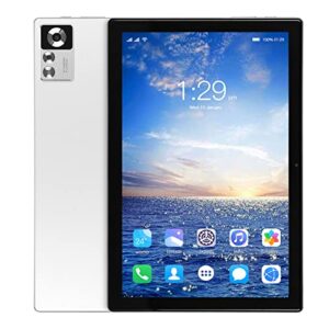 shyekyo office tablet, 8gb ram 256gb rom gaming tablet white 10.1in fhd with gaming keyboard (us plug)