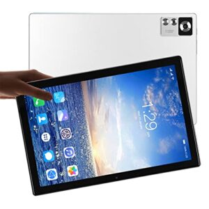 SHYEKYO Office Tablet, 8GB RAM 256GB ROM Gaming Tablet White 10.1in FHD with Gaming Keyboard (US Plug)