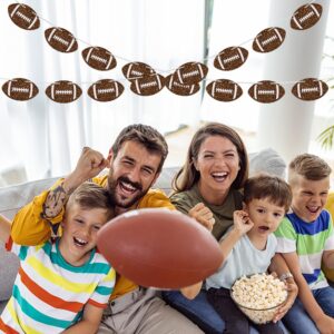 5 Count Football Party Banner Football Paper Garland Sports Theme Hanging Decorations Glitter Football Banner for Superbowl Game Day Boys Birthday Baby Shower Party Supplies