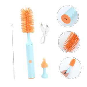 Toyvian 1 Set Electric Bottle Brush Milk Bottle Cleaning Brush Flexible Cleaning Brush Silicone Brush Bottle Cleaner Cleaning Lip Gloss Kit Sponge Baby Makeup