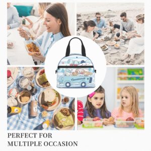 NUEYES Cute Cartoon Insulated Lunch Bag Reusable Tote Bag For Men Women Office Camping Picnic Beach-2