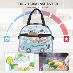 NUEYES Cute Cartoon Insulated Lunch Bag Reusable Tote Bag For Men Women Office Camping Picnic Beach-2