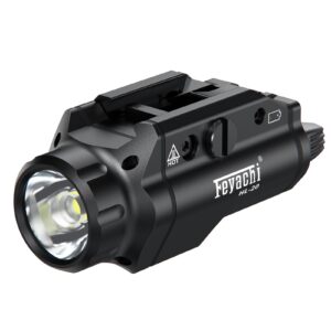 feyachi hl-20 pistol light 1000 lumen upgrade led weapon light compact rail mounted handgun tactical flashlight rail locating keys for picatinny