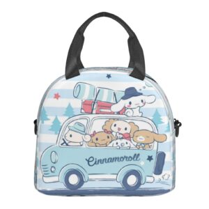 NUEYES Cute Cartoon Insulated Lunch Bag Reusable Tote Bag For Men Women Office Camping Picnic Beach-2