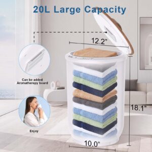 FLYHIT Luxury Towel Warmers for Bathroom - Wooden Lid, Large Towel Warmer Bucket, Auto Shut Off, Fits Up to Two 40"X70" Oversized Towels, Best Ideals