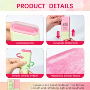 Mysense Pink Cream Blush Stick, On-the-Go Blush, Multi-use Makeup Blush Stick for Cheeks Lips Eyes, Solid Moisturizer Stick Blush Makeup Natural Matte Finish Waterproof Long-Lasting, 01 Shy Pink