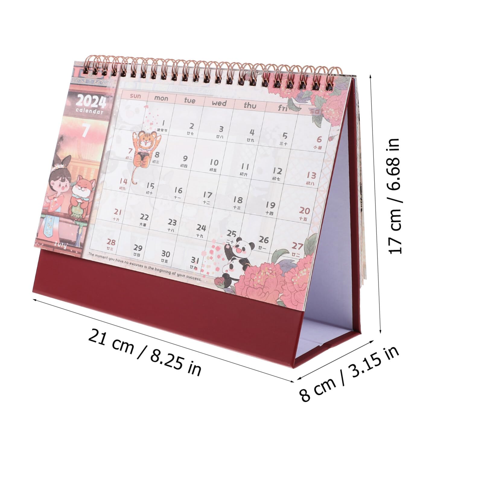 Desktop Calendar Desk Calendar 2024 Monthly Calendar Chinese Standing Calendar Flip Daily Schedule Planner for Home Office Year of The Dragon Desk Calendars