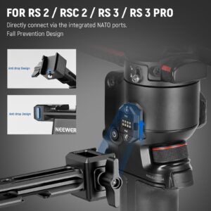 NEEWER Dual Handgrip Compatible with DJI RS4 RS4 Pro RS3 RS3 Pro RS2 RSC2 Ronin S SC Gimbal, Dual Handle Kit with 2 Mini NATO Rails, Quick Release NATO Clamps, 1/4" & 3/8" Threads, GA006