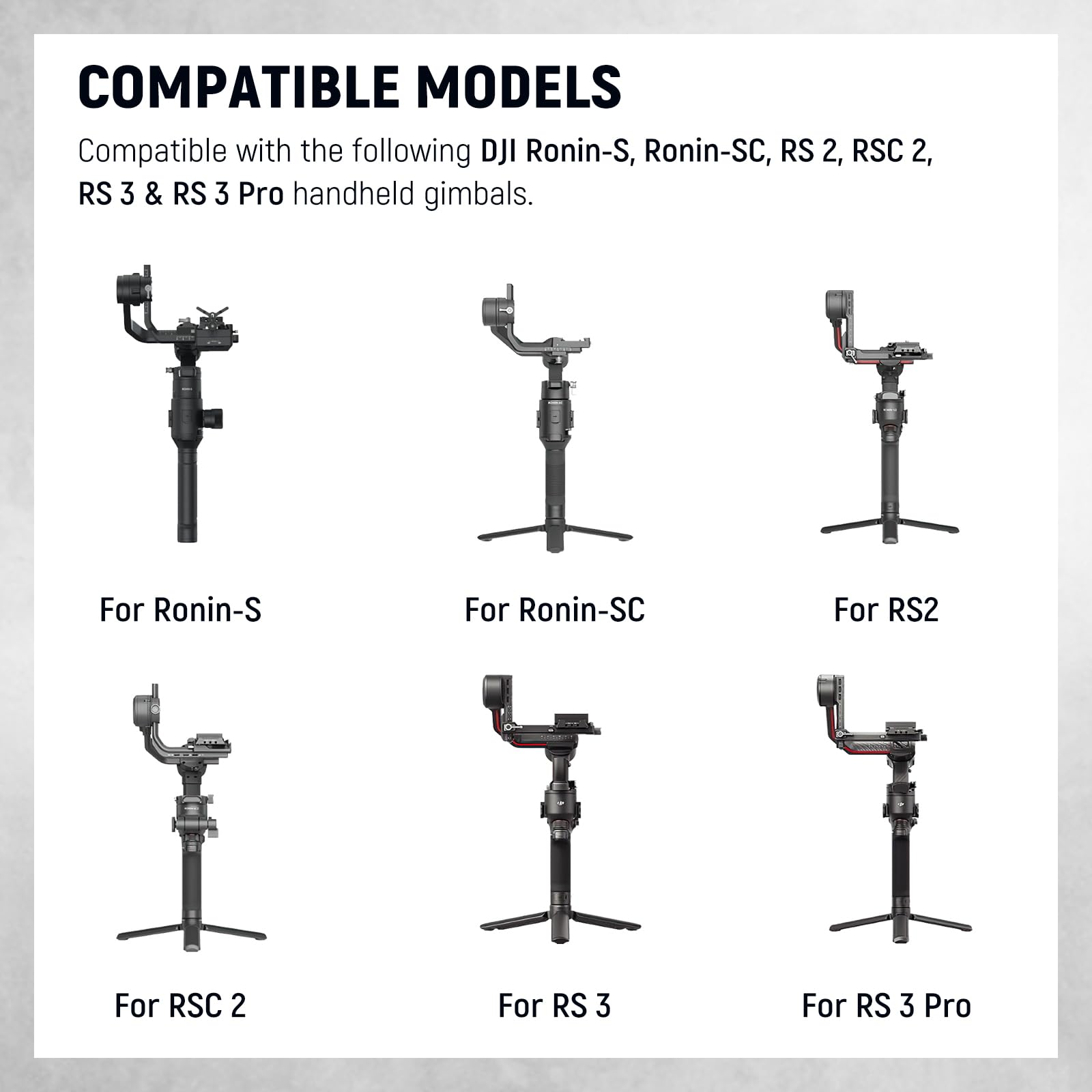 NEEWER Dual Handgrip Compatible with DJI RS4 RS4 Pro RS3 RS3 Pro RS2 RSC2 Ronin S SC Gimbal, Dual Handle Kit with 2 Mini NATO Rails, Quick Release NATO Clamps, 1/4" & 3/8" Threads, GA006