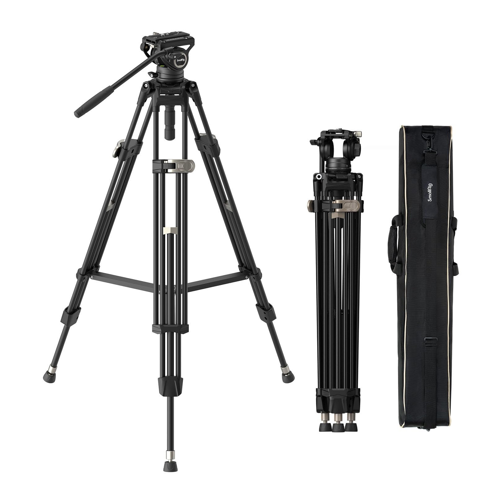 SmallRig AD-80 FreeBlazer Heavy-Duty Tripod System, 75" Video Tripod with Fluid Head, One-Step Height Adjust, Dual-Mode QR Plate, Load up to 17lbs, Professional Tripod for Camera - 4163