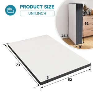 Foldable Mattress Full, Folding Mattress with Breathable & Washable Cover, Trifold Mattress for Camping, Guest, Floor RV, Folding Floor Mattress with CertiPUR-US Certified - 73" x 52" x 3"(Full