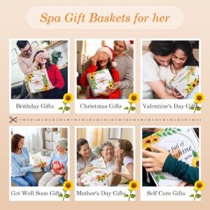 ZRFMIB Sunflowers Gift Baskets for Women, 11 Pcs Birthday Gift, Get Well Soon Gift Basket, Relaxing Care Package, Unique Gifts for Her, Mom, Sister, Wife, Girlfriend, Daughter, Female Friends